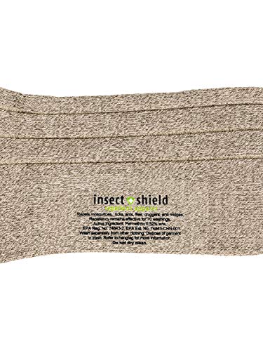 Insect Shield Lightweight and Comfy Traveler Sock with Built-In Bug Repellent, Khaki, Medium (Pack of 2)