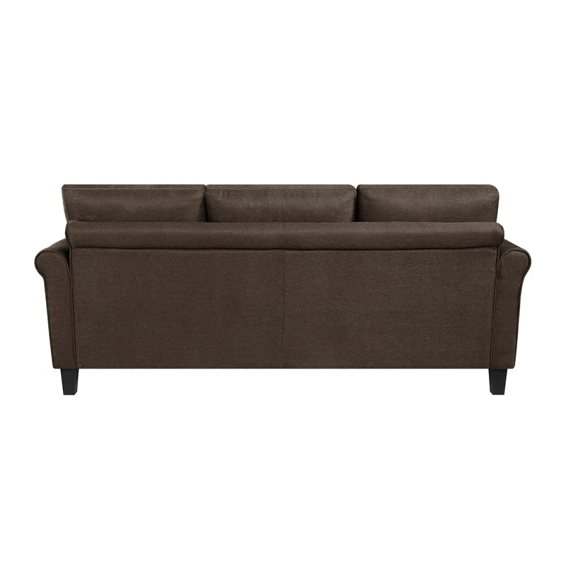 Lexicon Kenmare Fabric Upholstered Sofa with roll arms in Chocolate Color
