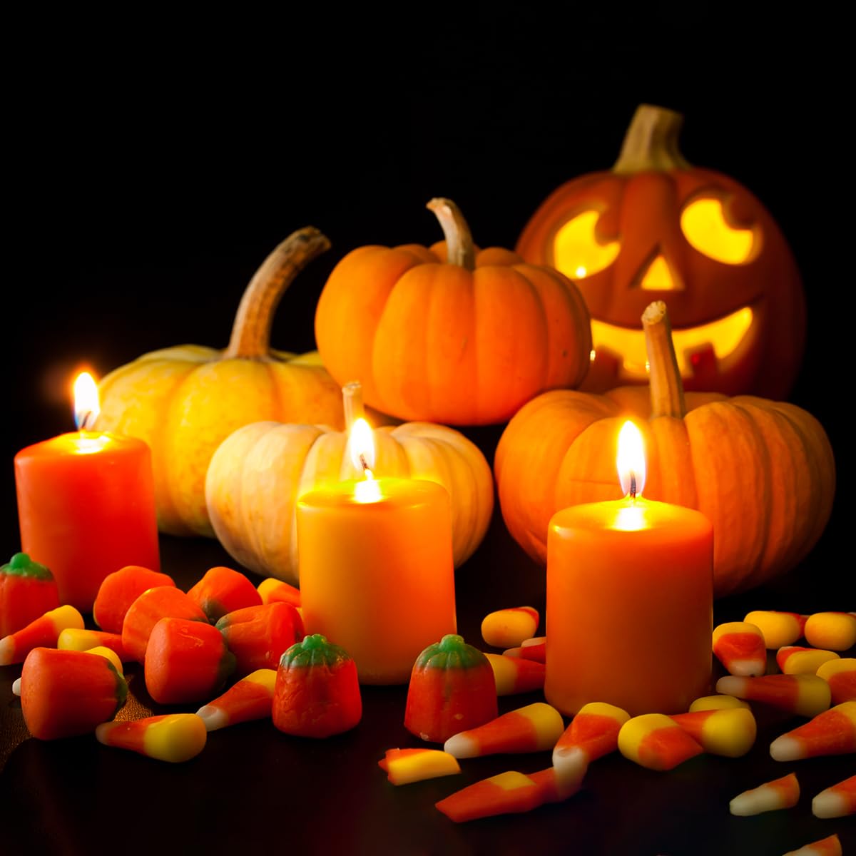 Orange Votive Candles, 9 Packs Unscented Small Fall Votives for Thanksgiving Day Wedding, Holiday Party, Home (8 Hour), 1.5" D x 1.25" H