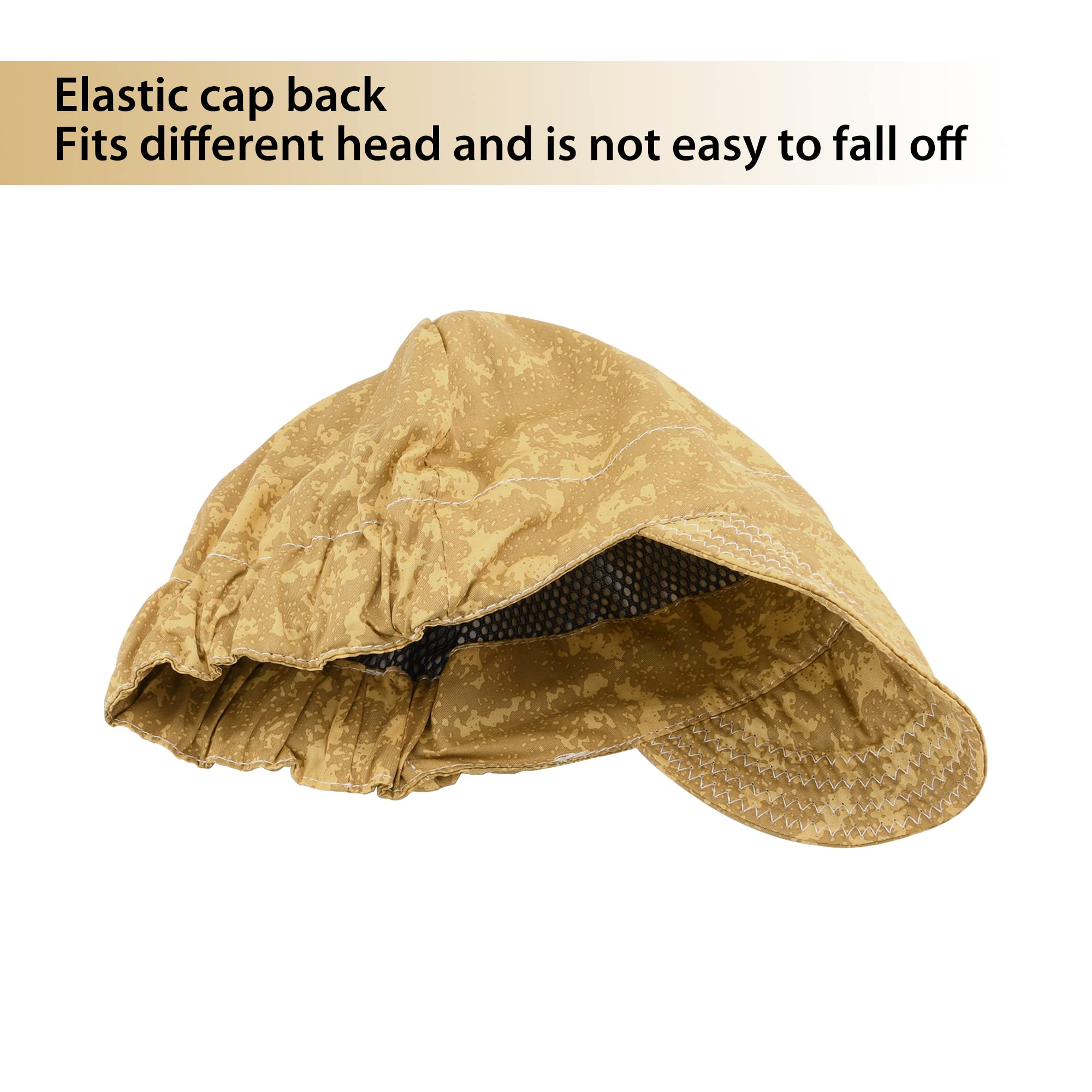 hynade Welding Cap Cotton Sweat Absorption,Welders Flame Resistant Protective Welding Hat Cap (Yellow