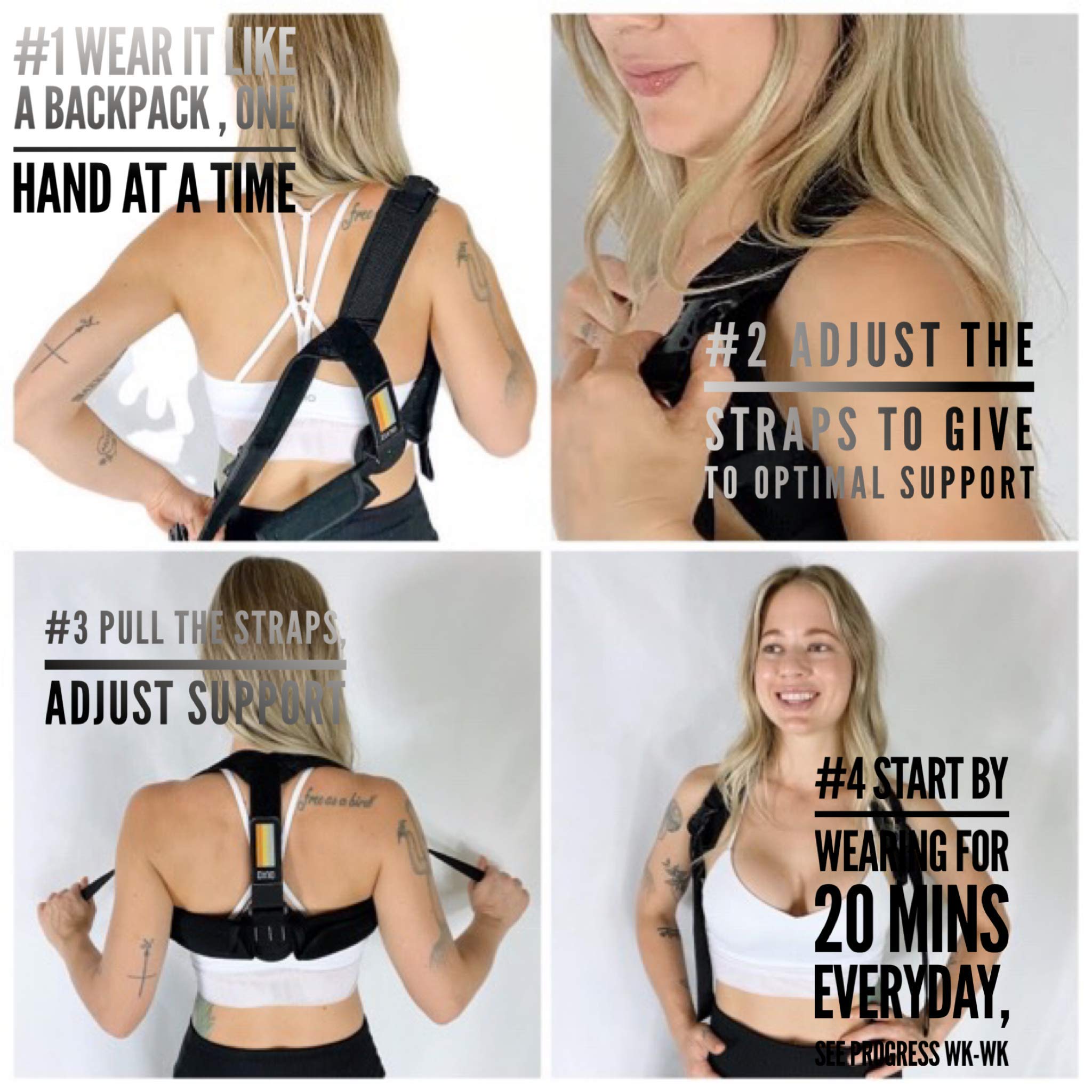 DX10 Posture corrector for men and women - Back Brace - Easy open front buckle - wider Middle Adjustable strap Mid, Upper Spine Support- Shoulder - Clavicle - Back Pain Relief -Universal design fit