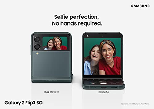 SAMSUNG Galaxy Z Flip 3 5G Cell Phone, Factory Unlocked Android Smartphone, 128GB, Flex Mode, Super Steady Camera, Ultra Compact, US Version, Cream