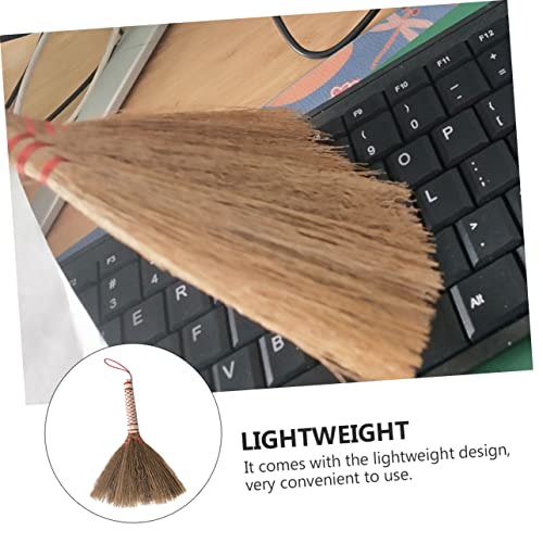 Healeved 2 Pcs Hand-Knitted Small Broom Small Cage Broom Hamster Broom Hamster Mini Broom Pet Cage Cleaning Household Brooms Cage Cleaning Tool Sweep Cleaning Brush Floor Sweeper Miscanthus