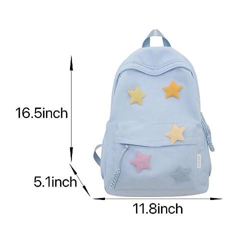 MININAI Y2K Aesthetic Backpack Preppy Backpack Cute Trendy Star Backpack Laptop Backpack Back to College Supplies (Yellow,One Size)
