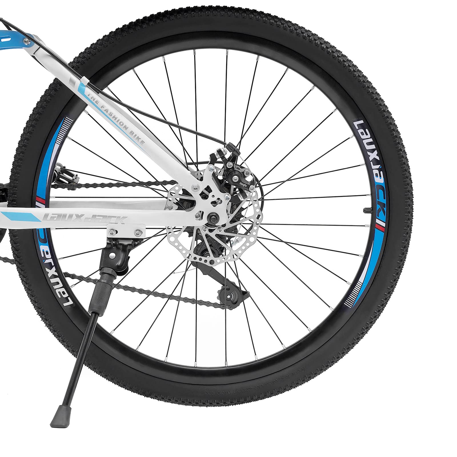 FLYHERO Folding Mountain Bike, 26" Womens 21-Speed Mountain Folding Bike, Carbon Steel Frame Mountain Bike, with Dual-Disc Brake, Blue&White
