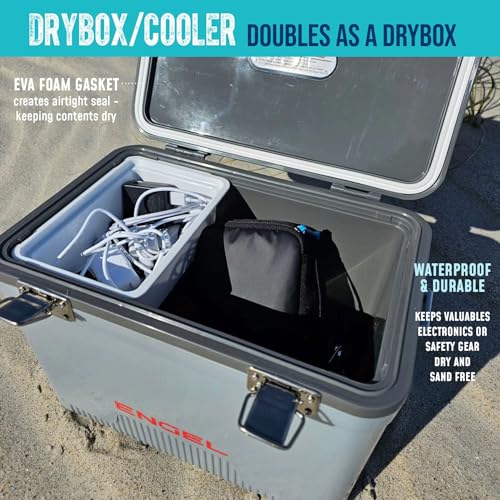 Engel UC19 19qt Leak-Proof, Air Tight, Drybox Cooler and Small Hard Shell Lunchbox for Men and Women in White