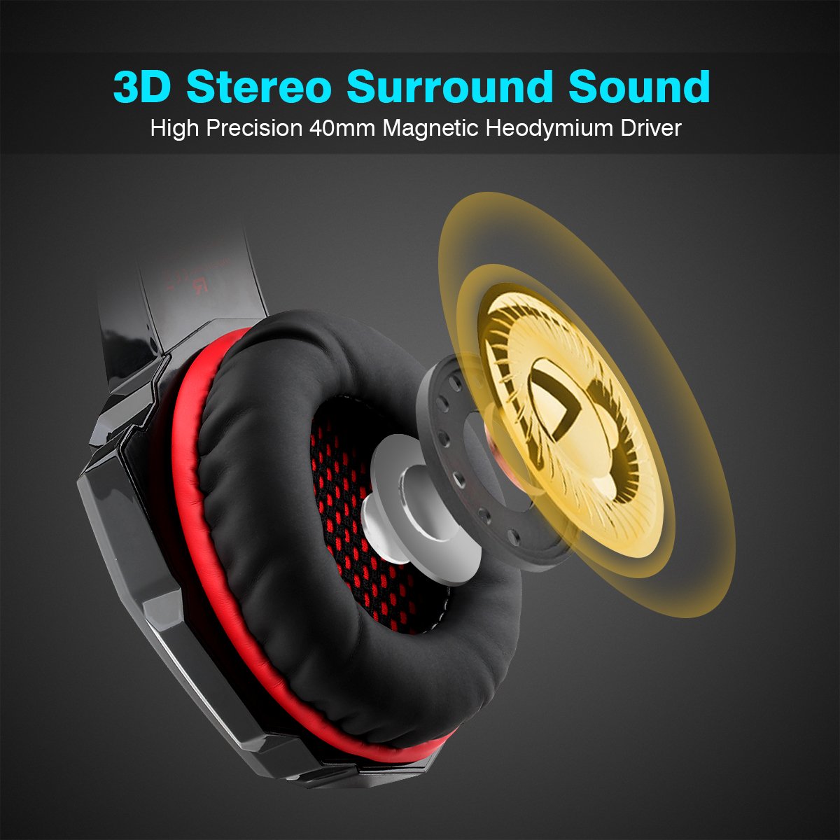 DIZA100 G9000 Gaming Headset Headphone 3.5mm Stereo Jack with Mic LED Light for Xbox One S/Xbox one/PS4/Tablet/Laptop/Cell Phone(Red)