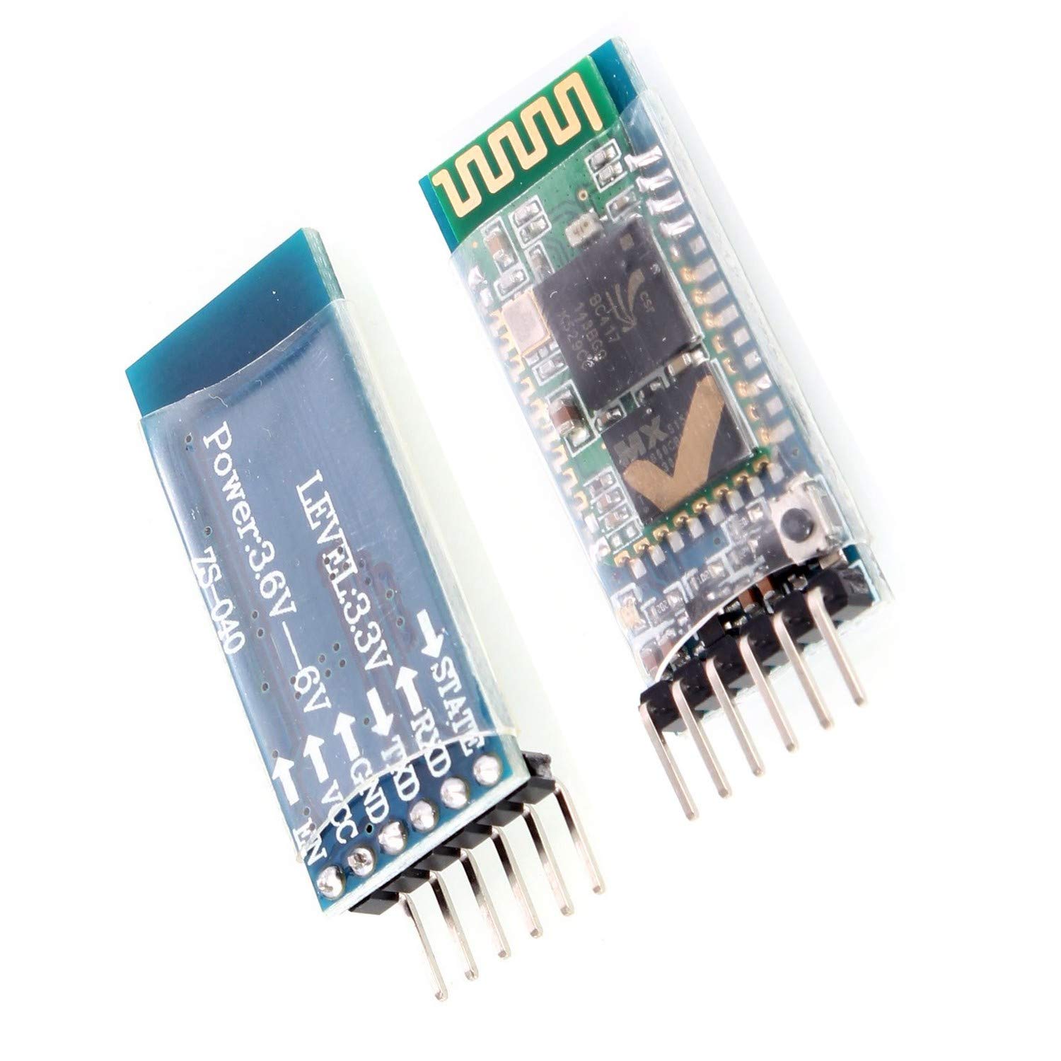 KHIYQILO Bluetooth Wireless Module HC-05 Set of 2 Transceiver Modules Slave Master Communication Module for Arduino