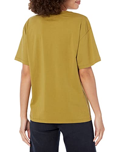 The Drop Women's Lydia Loose Short Sleeve Drop Shoulder Jersey T-Shirt, Olive Oil , S