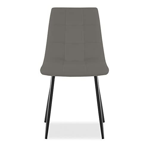 ROVOZAR Dining Chair, Gray Velvet,Simple and Modern Design for Dinner and Home,Without Armrest (Set of 2 Chairs)
