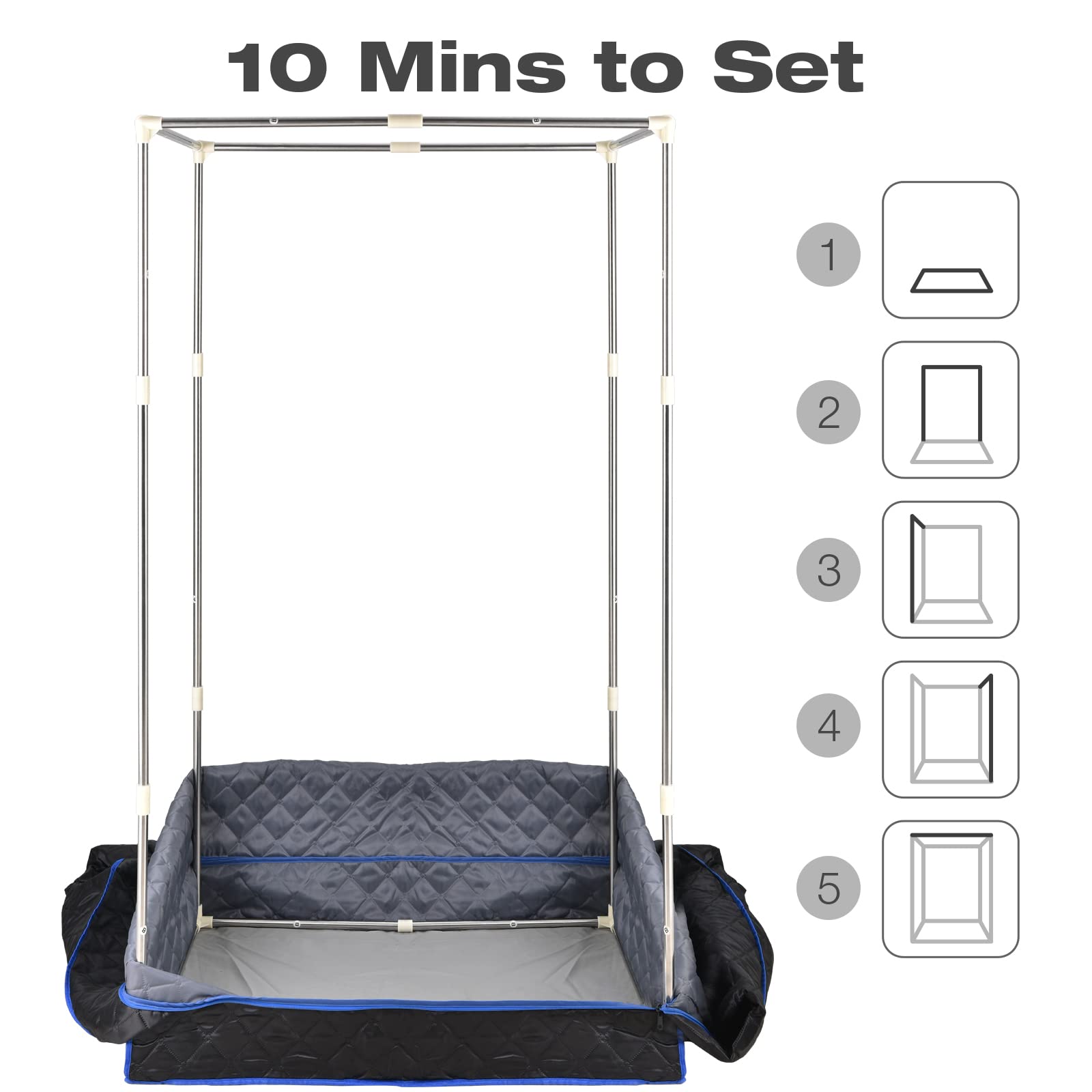 HIGOSPRO Portable Full Size Steam Sauna, Lightweight Steam Saunas for Home Spa, FCC Certified 2.6L & 1000W Steam Generator, 90 Minute Timer, Indoor Steam Sauna Tent with Remote Control, Black