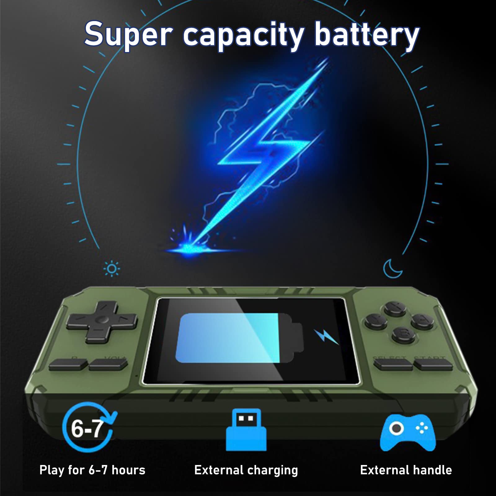 Handheld Video Game Console 3 Inch Games Consoles Built-in 520 Classic Games Rechargeable Battery Support for Connecting TV Game Consoles (Black)
