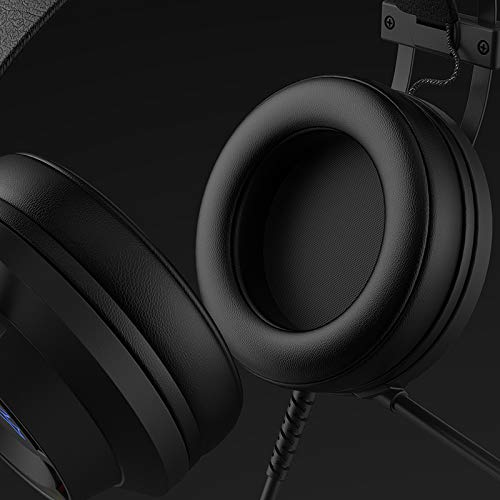 FIRSTBLOOD ONLY GAME. DHG160 Gaming Headset PS4 Headset with 7.1 Surround Sound, Noise Canceling Microphone, RGB Light, USB Cable Only, Black