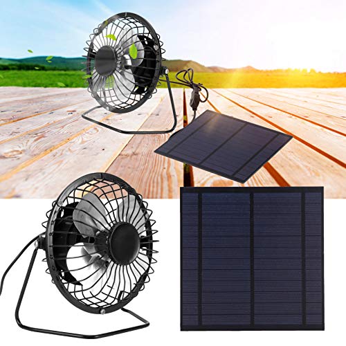 Hyuduo 5W USB Solar Panel Powered Cooling Fan, Portable Mini Fan Photovoltaic Solar Panel Set for Outdoor Home Travelling Chicken House, 5.3 Inch,Solar Panels