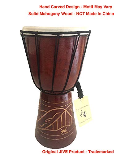 Djembe Drum Bongo Congo African Drum -MED SIZE- 12" High x 5" Drum Head, JIVE® BRAND- Professional Sound