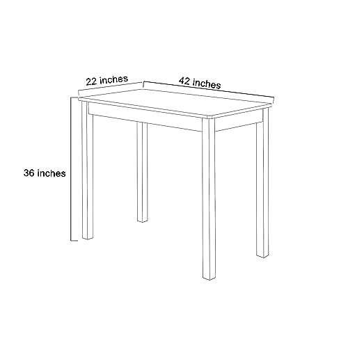 Uolfin Counter Height Dining Set for 2, Bar Table and Stools, Rubber Wood, 42" L × 22" D × 36" H