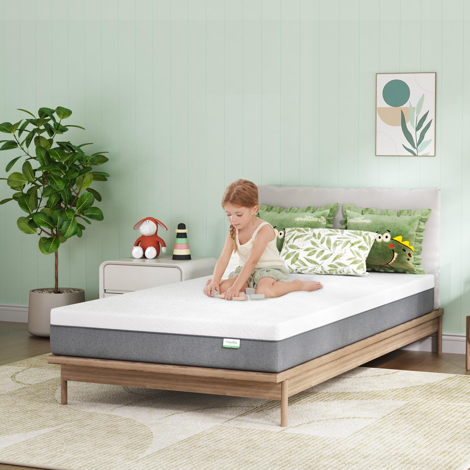 Novilla Twin XL Mattress, 6-Inch Gel Memory Foam Mattress for Cool Sleep & Pressure Relief,Medium Firm XL Twin Size Mattress in a Box, Bliss