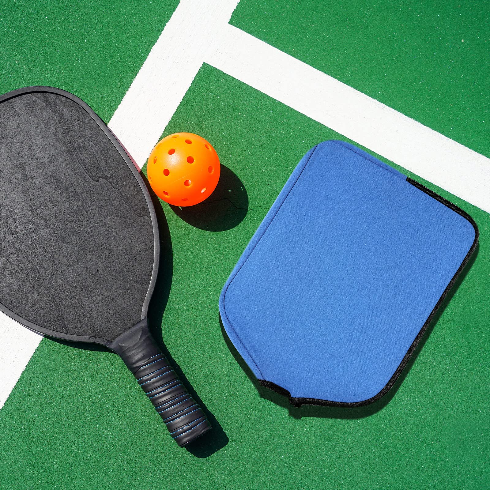 Deekin 2 Pcs Ball Paddle Cover Protective Ball Paddle Case Neoprene Cover Sleeve Compatible with Pickleball for Men Women Racket Protection, Blue