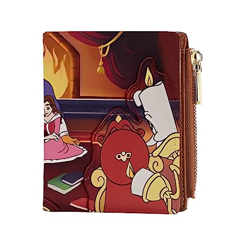 KBVWHW Cartoon Animation Faux Leather Wallet |Beauty and The Beast Wallet | TV Movie Lover Gifts Birthday Graduation Inspirational Gifts for Daughter Girls (beauty)
