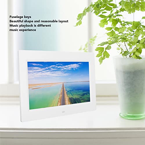 Electronic Album, Stylish 10 Inch Digital Photo Frame with Builtin Speaker 1024x600 Multiple Playback Effects with Remote Control for Home (US Plug)