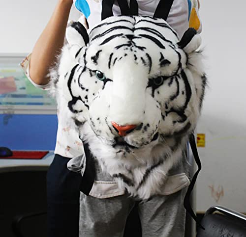 Stone mice Dominating backpack, 3D animal avatar backpack, tiger and lion avatar backpack (White Tiger, 35 * 50)