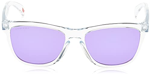Oakley OO9013 Frogskins Square Sunglasses, Polished Clear/Prizm Violet, 55 mm