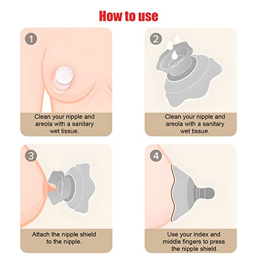 SANFE ELEPHANT Nipple Shields for Nursing Newborn,Double Layer Breast Shield,for Latch Difficulties or Flat or Inverted Nipples,2 Pack,Upgraded Version (White)