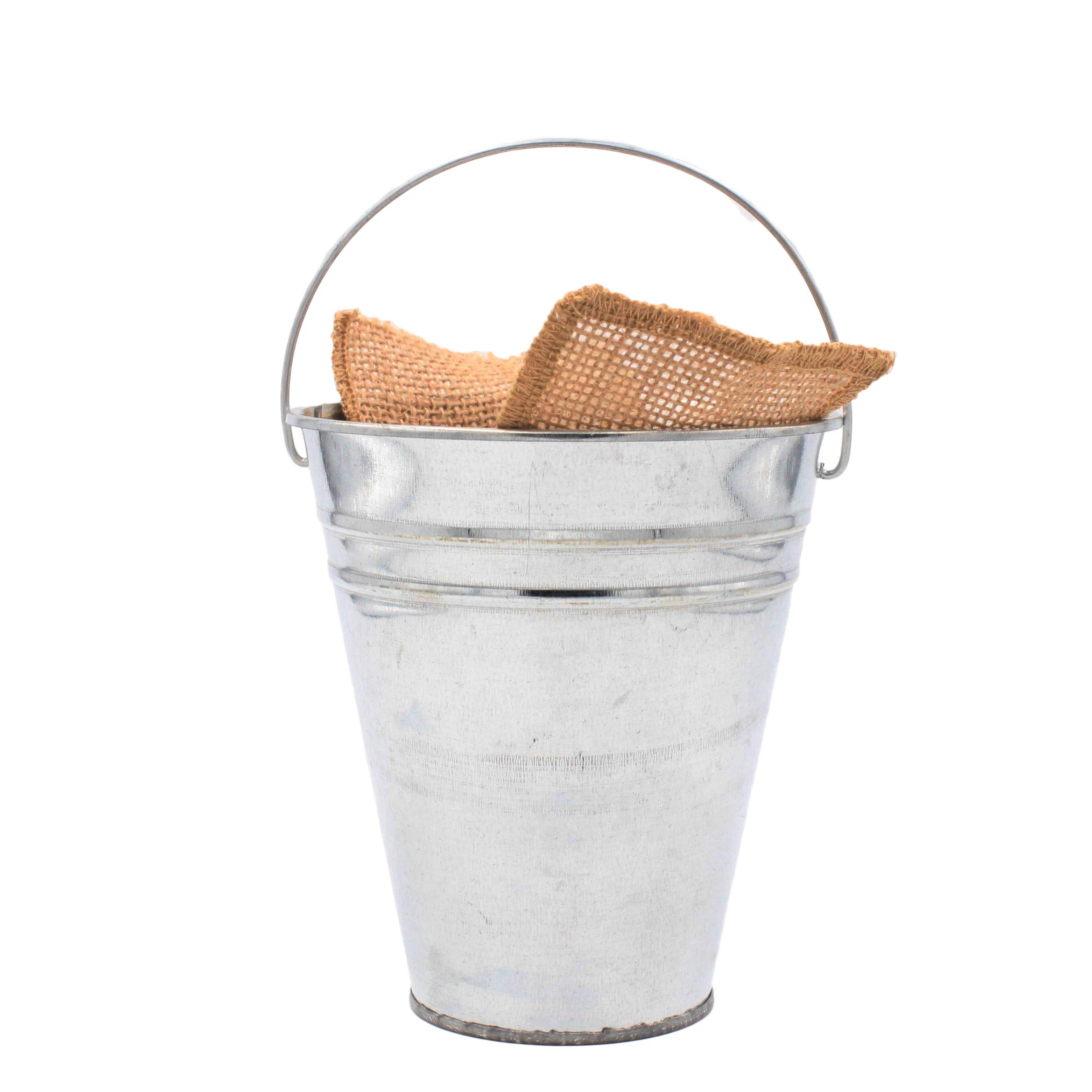 Goldenvalueable 12 Metal Buckets 5 Inch Galvanized Pail for Wedding Decorations, Centerpieces for Party, Garden Planters