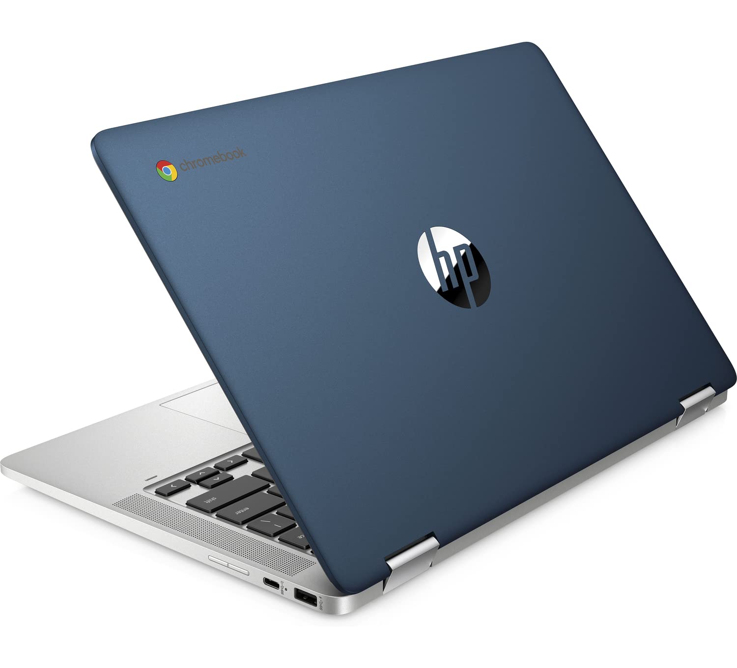 HP Chromebook x360 14a-ca0130wm 2-in-1 Laptop, Intel Celeron N4120, 4 GB RAM, 64GB eMCC, HD Touchscreen Display, Forest Teal, Chrome OS (Renewed)