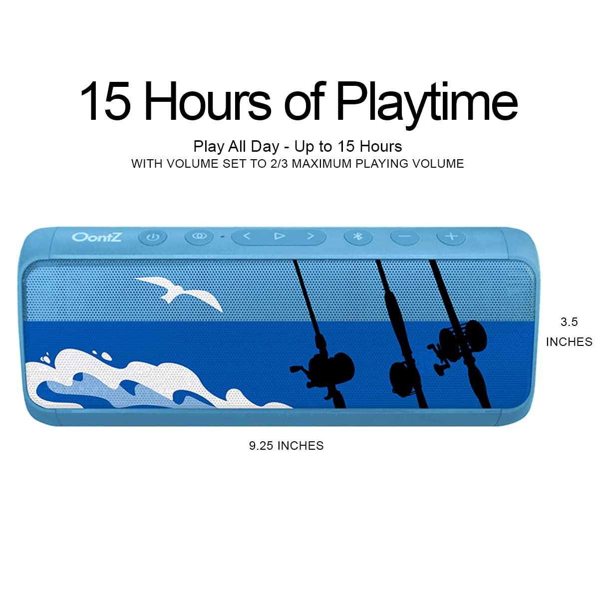 OontZ Pro Boat Portable Bluetooth Speaker, IPX7 Waterproof Wireless Speaker, Long Battery Playtime up to 15 hrs, Rich Bass, Crystal Clear Stereo Sound with Aux Input (H2O Blue)