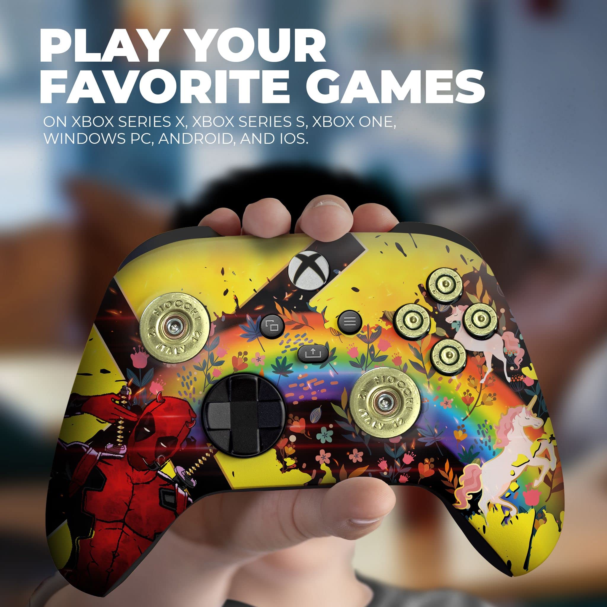 DreamController Deaddpool X Custom X-box Controller Wireless compatible with X-box One/X-box Series X/S Proudly Customized in USA with Permanent HYDRO-DIP Printing (NOT JUST A SKIN)