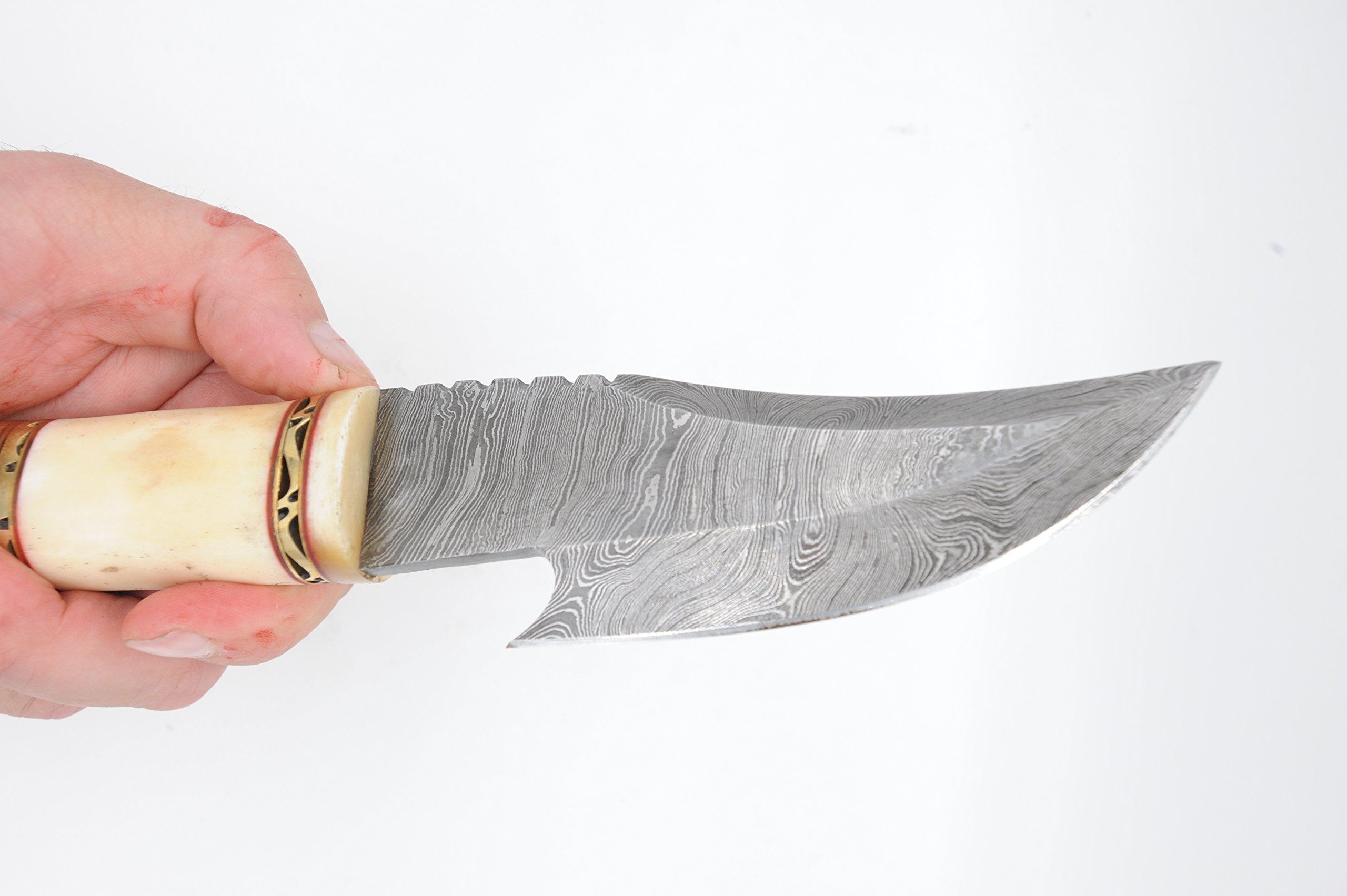 DKC Knives DKC-817 Katmandu Damascus Steel Hunting Knife 13.5oz 5.5" Blade 10.5" Long