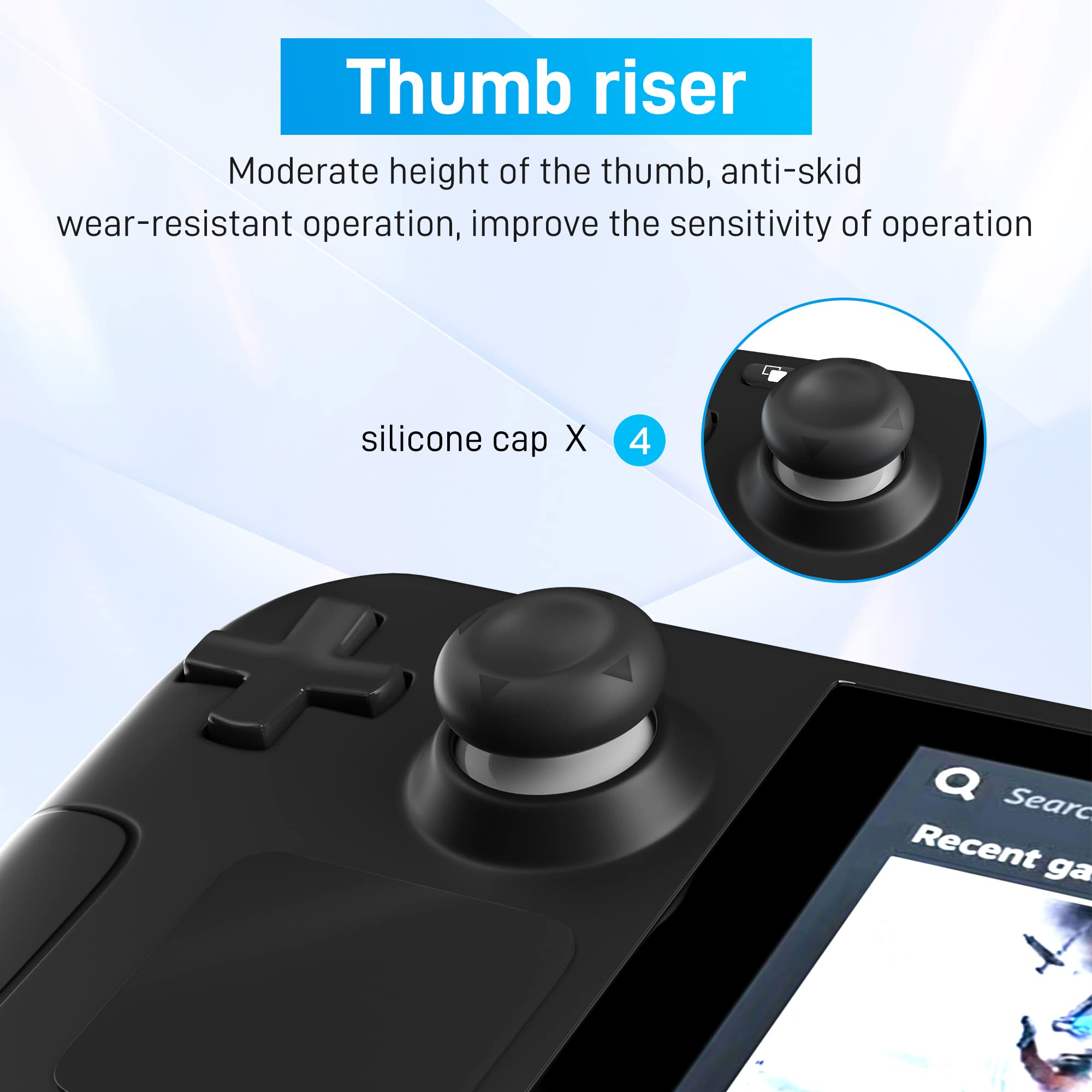FANPL Accessories for Steam Deck with 2 Dust Cover and 4 Dust Plug & 2 Tactile Protector for Trackpad & 4 Back Button Protection Sticker and 4 Thumb Grips