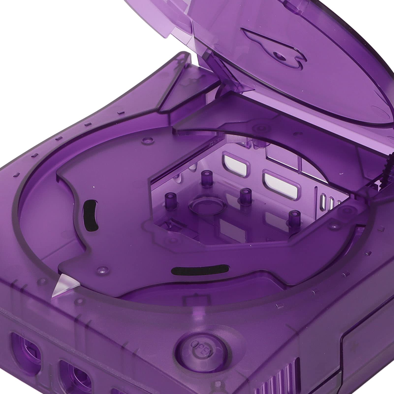 KOSDFOGE Translucent Plastic Shield Housing Case,Retro Video Game Console Protective Shell in Purple, Compatible with SEGA Dreamcast DC Game Console