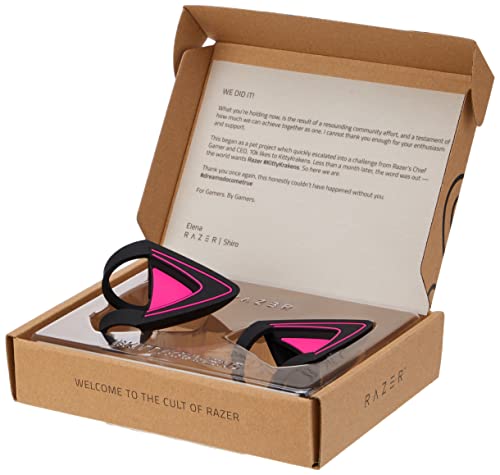 Razer Kitty Ears for Kraken Headsets: Compatible with Kraken 2019, Kraken TE Headsets - Adjustable Straps - Water Resistant Construction - Neon Purple