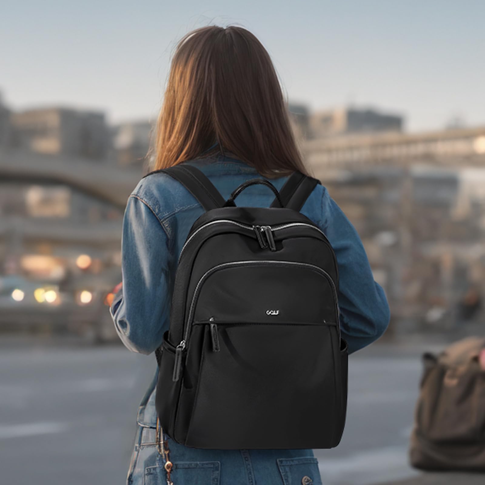 GOLF SUPAGS Laptop Backpack for Women Computer Bag Fits 14 Inch Notebook Travel College Work Backpack Purse (Black)