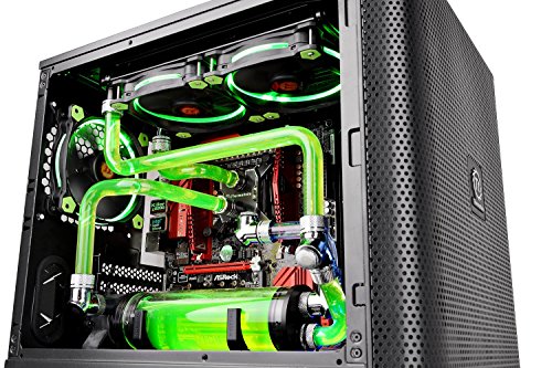 Thermaltake Core V21 SPCC Micro ATX, Mini ITX Cube Gaming Computer Case Chassis, Small Form Factor Builds, 200mm Front Fan Pre-installed, CA-1D5-00S1WN-00 Black