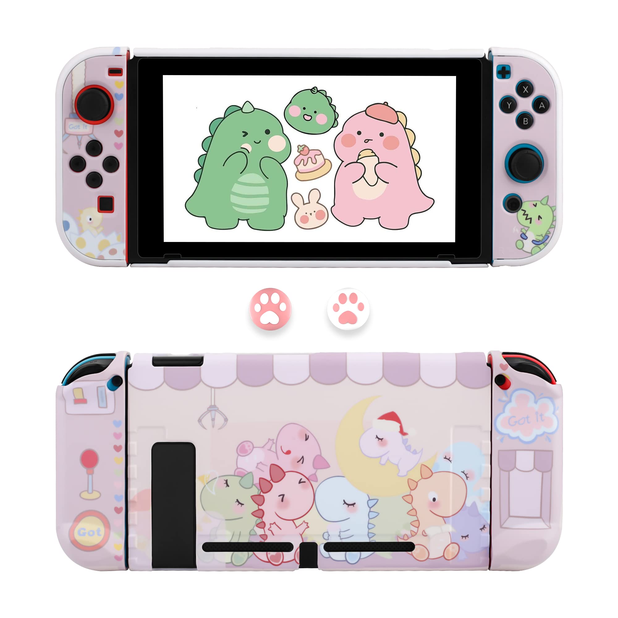FANPL for Nintendo Switch Case, Protective Case Cover for Nintendo Switch and Joy Con Controller with 2 Cat Claw Thumb Grip (claw machine)