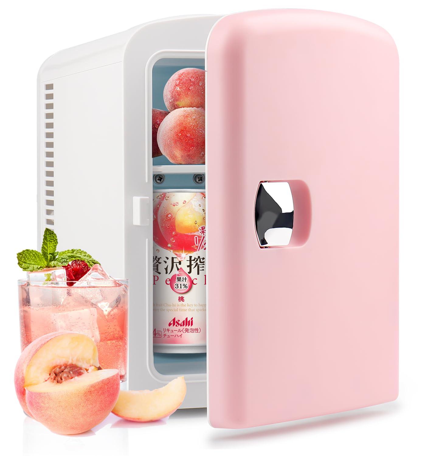 Mini Fridge, 4 L/6 Can Portable Personal Cooler Refrigerator for Skin Care, Cosmetics, Beverage, Food,Tiny Fridge for Bedroom, Office, Car, Dorm (Black)
