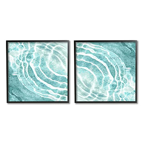 Stupell Industries Calm Blue Water Ripples Clear Tropical Lake, Designed by Maggie Olsen Black Framed Wall Art, 2pc, Each 24 x 24