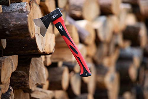 INTERTOOL 15β Hatchet Axe, Small Camp Hand Axe, 1.3 lbs, Wood Chopping, Splitting, Shock Absorbing Fiberglass Anti-Slip Handle HT-0261