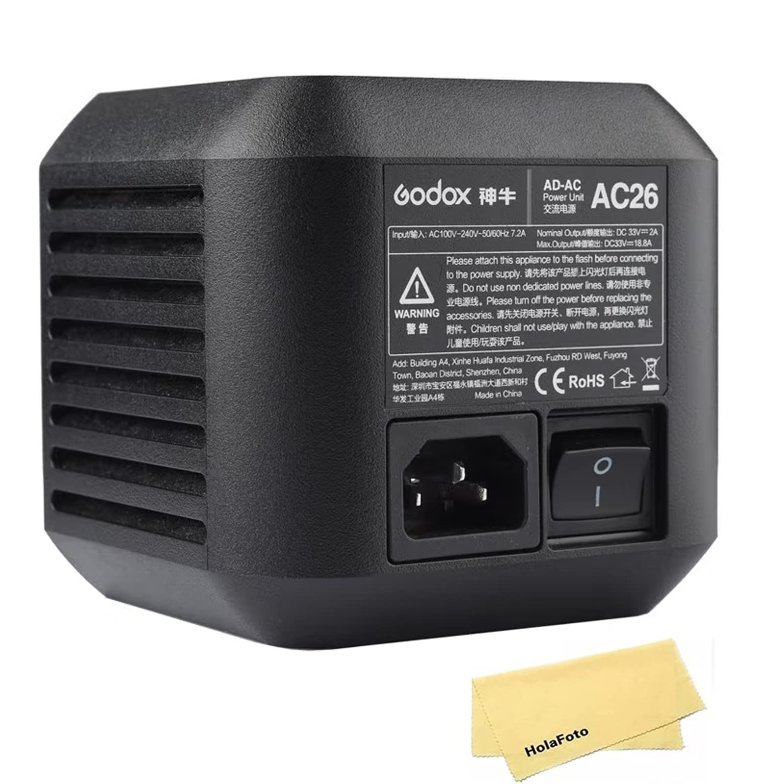 Godox AC-26 Adapter for Godox AD600 Pro All-in-One Outdoor Flash Strobe Monolight,AC-100-240V-50/60Hz 7.2A