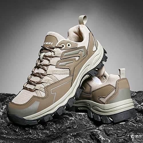 HARMOX Men's Women's Hiking Boot Slip Resistant Hiking Shoes for Men Waterproof Anti Slip Brown