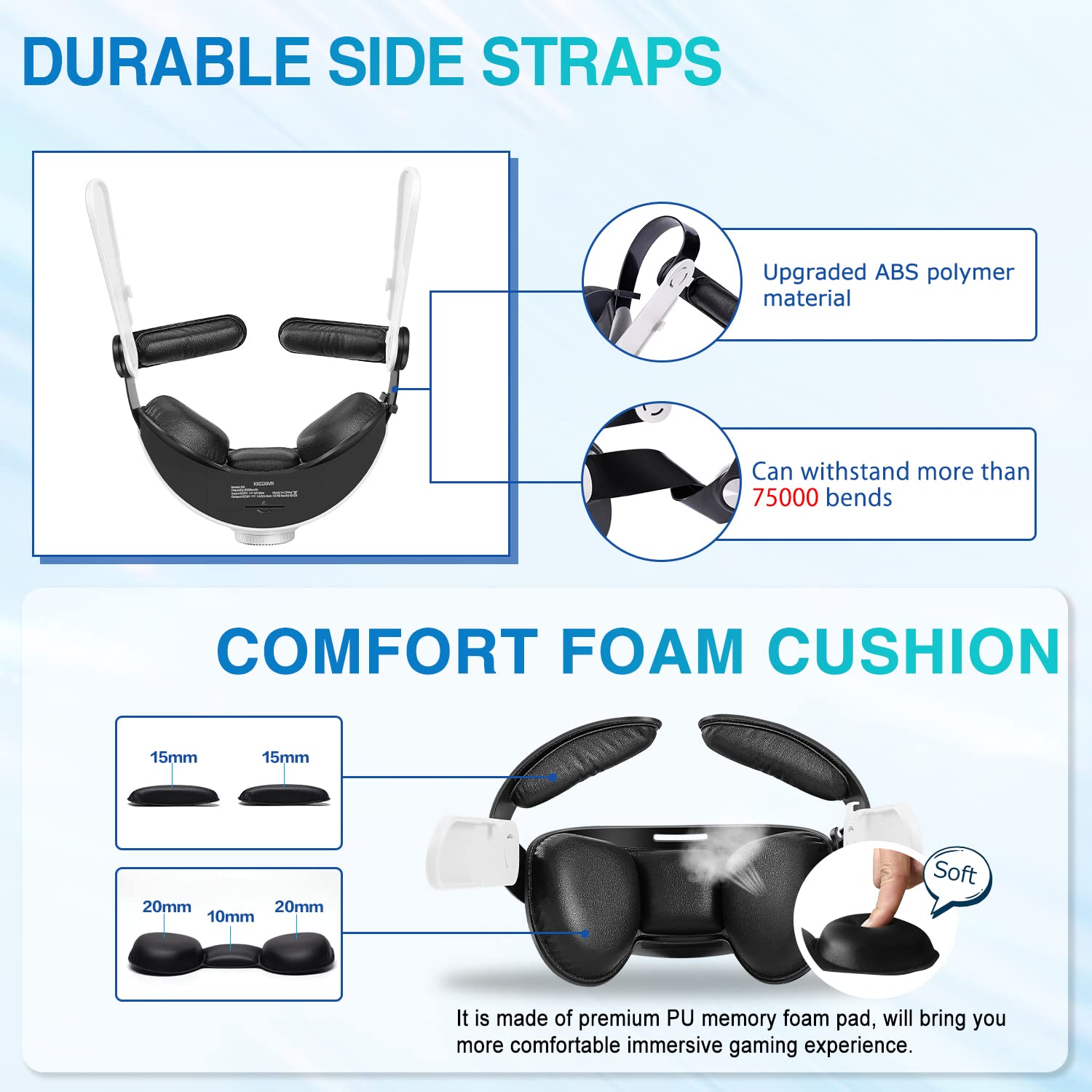 Elite Head Strap with Battery for Oculus Quest 2-6800 mAh Battery Pack Extend 6hrs Playtime, Adjustable Design Enhanced Support and Comfort in VR