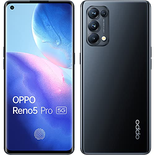 OPPO Reno5 5G Dual-SIM 128GB ROM + 8GB RAM (GSM Only | No CDMA) Factory Unlocked Android Smartphone (Starry Black) - International Version