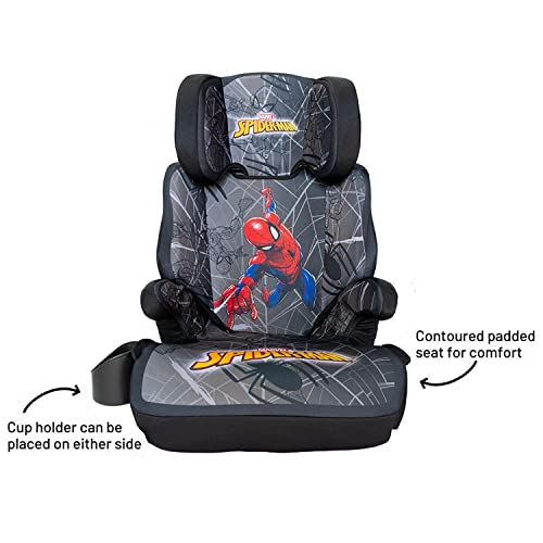 KidsEmbrace Marvel Spider-Man High Back Booster Car Seat, Spider-Man Grey Web