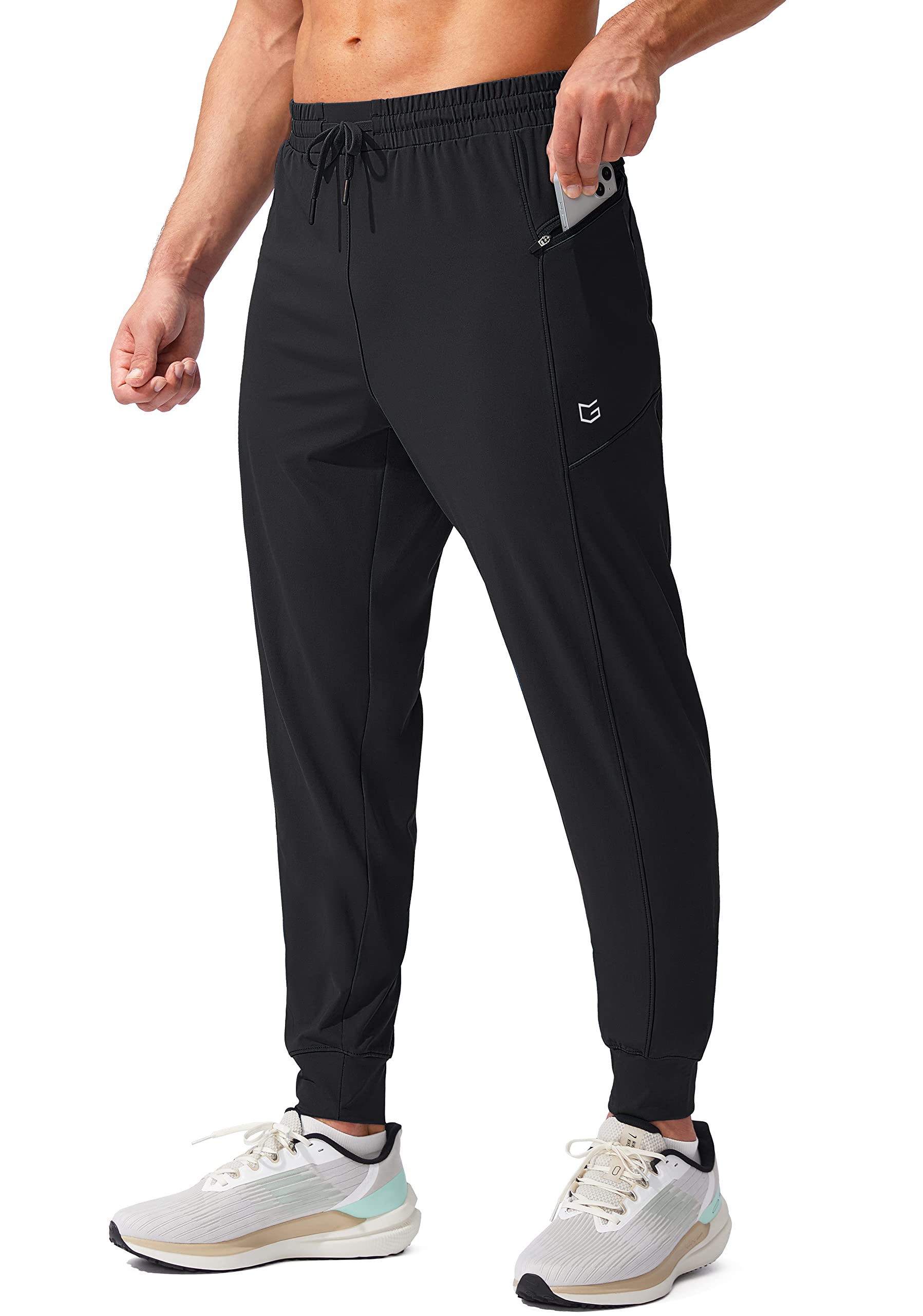 G Gradual Men's Joggers Pants with Zipper Pockets Stretch Athletic Sweatpants for Men Workout Jogging Running(Slate Blue, Small)