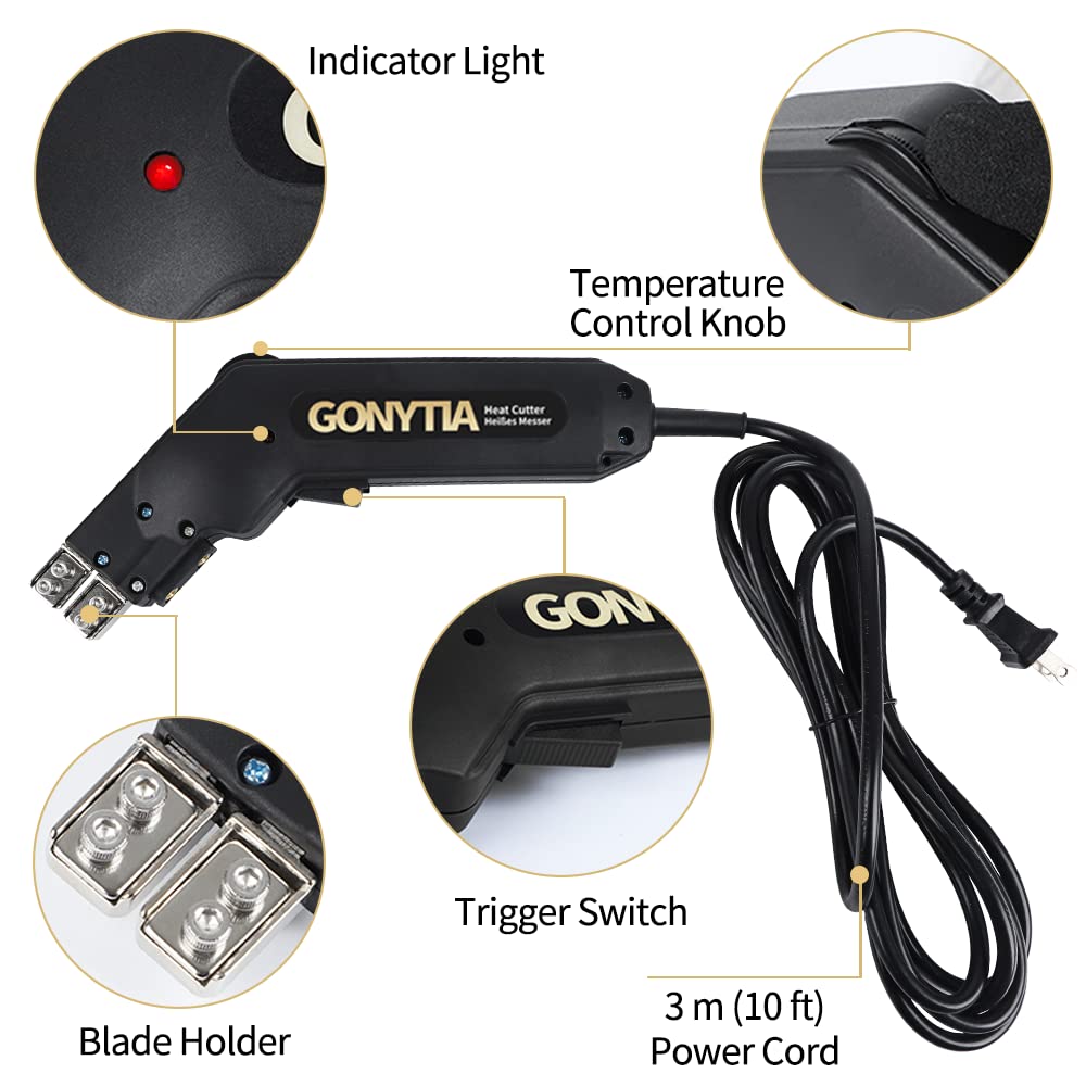 GONYTIA Hot Knife Rope Cutter Fabric Cutter Pro Electric Hot Knife Heat Sealer Cutting Tool kit (GT-2(fabric rope cutter))