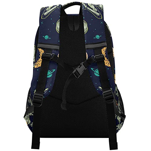 NFMILI Cartoon Alien Element Kids Backpack Lightweight Middle School Elementary Bookbags for Boys Girls School Bag with Chest Strap 11.6 X 6.9 X 16.7 in
