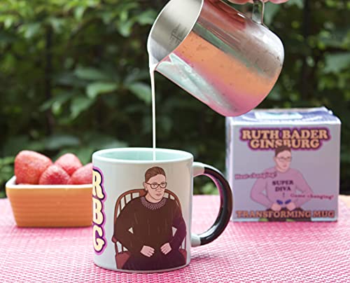 Ruth Bader Ginsburg Heat Changing Mug - Add Coffee and RBG Changes from Judicial Robes to Workout Gear